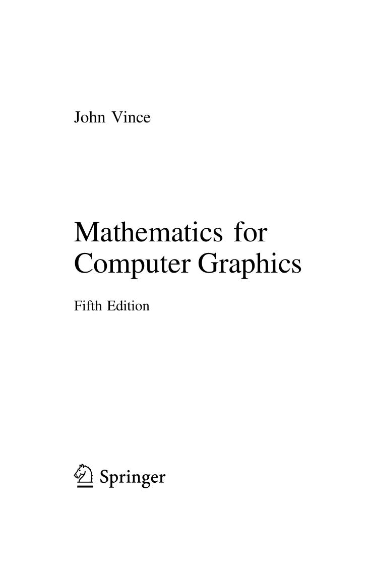 Mathematics for Computer Graphics by John Vince - free ebooks download Mathematics for Computer Graphics by John Vince - free ebooks download